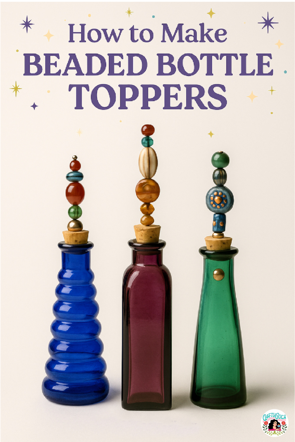 12 Ideas for DIY beaded bottle toppers - Crafty Chica