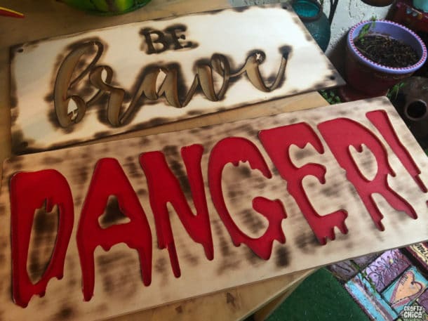 Torched Halloween Sign - Crafty Chica