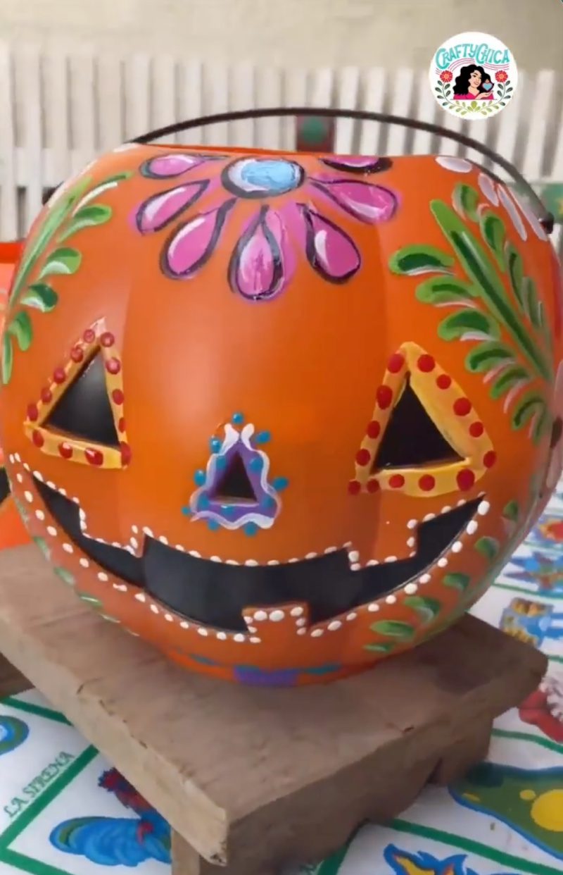 Painted Pumpkin Pail - Crafty Chica