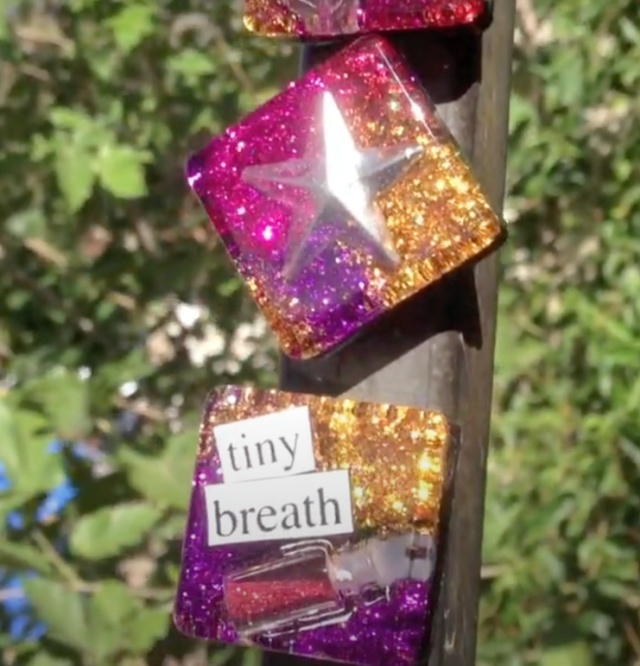 How to make layered resin glitter magnets - Crafty Chica