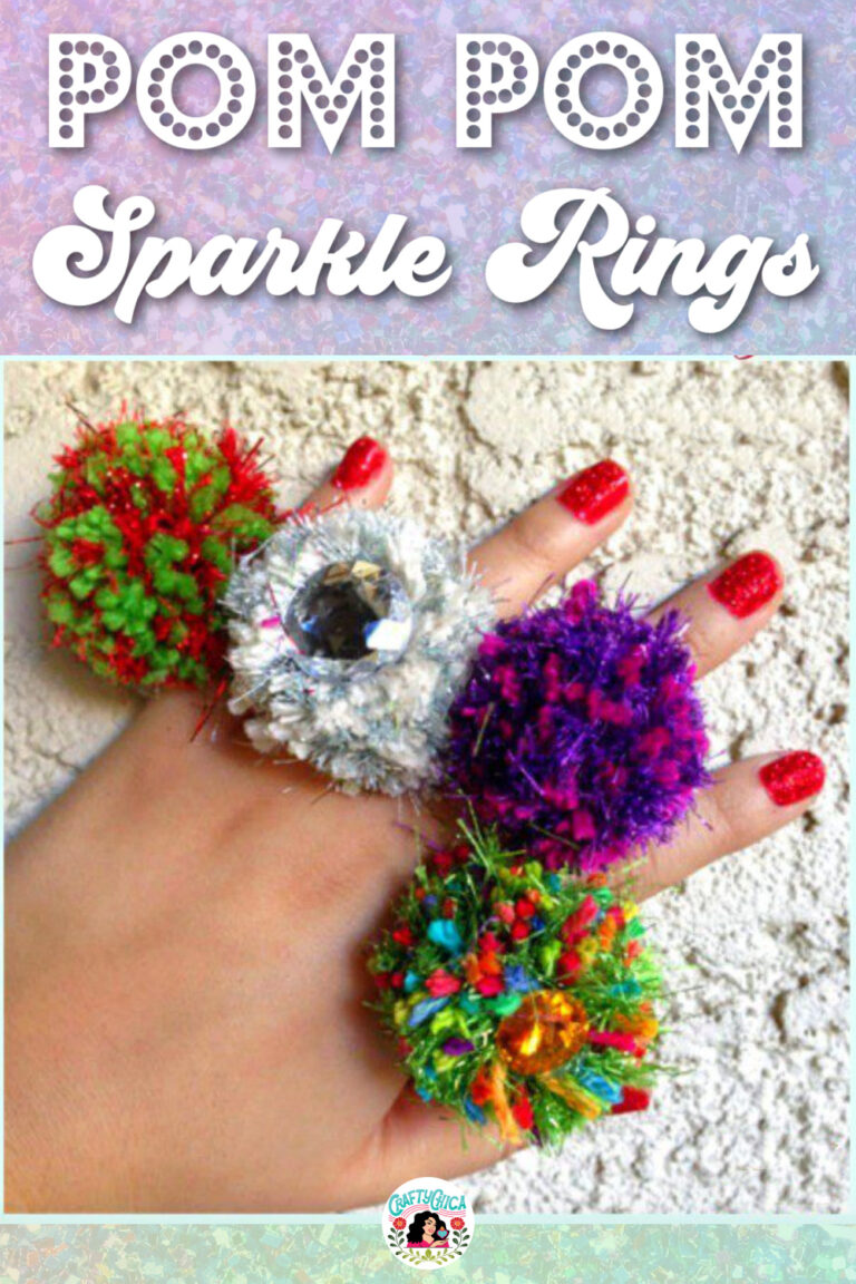 Sparkly DIY pom pom rings - Crafty Chica