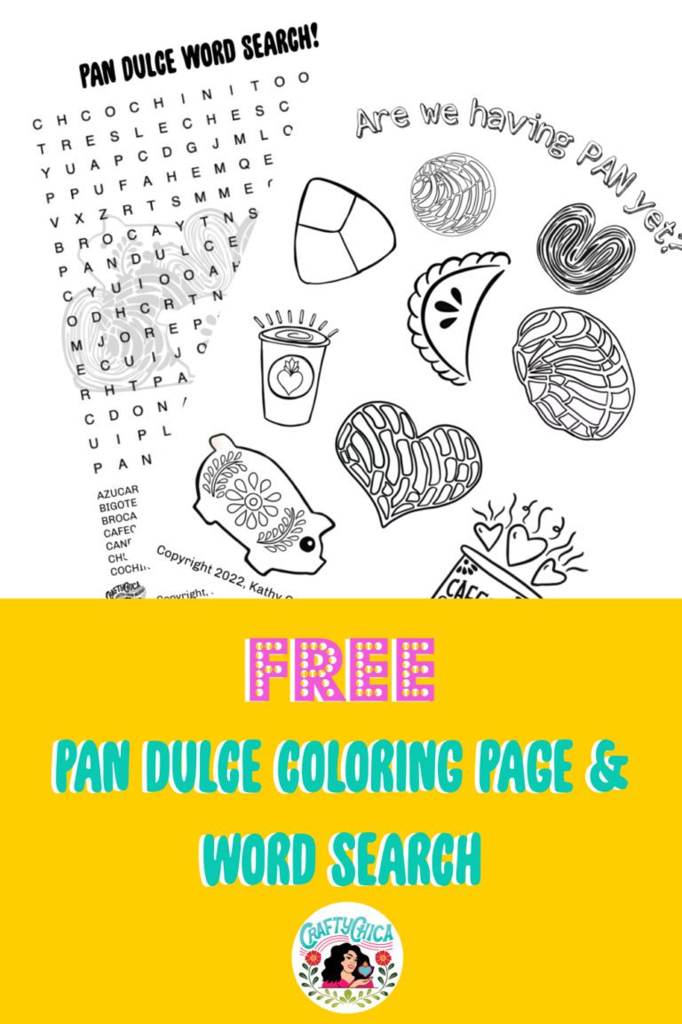 Free Printable pan dulce word search & coloring packet - Crafty Chica