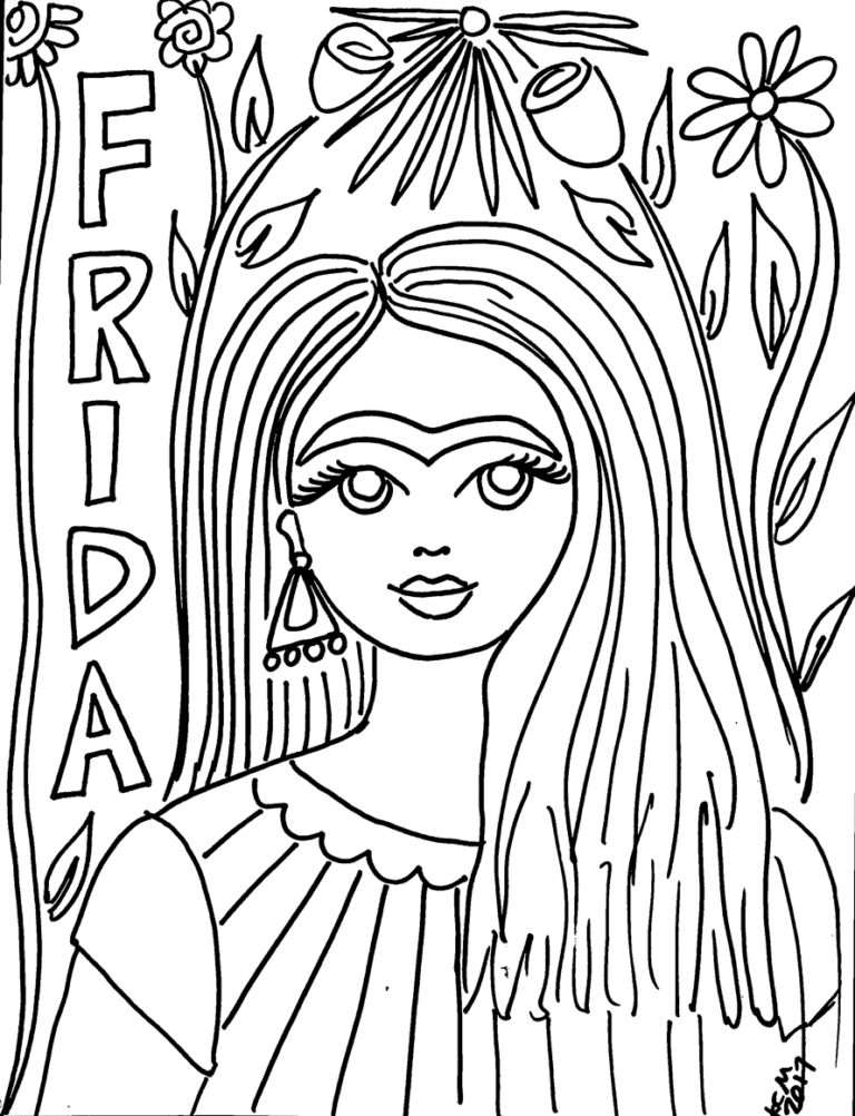 Free Frida Kahlo Coloring Pages! - Crafty Chica