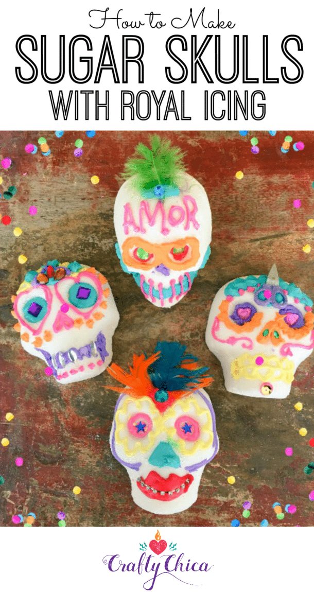 How to make sugar skulls with Icing - Crafty Chica