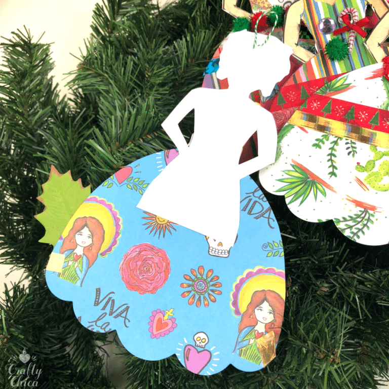 Frida Inspired Paper Doll Ornaments + Free Printable - Crafty Chica