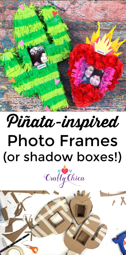 Piñata Craft: How to make photo frames from cardboard boxes - Crafty Chica