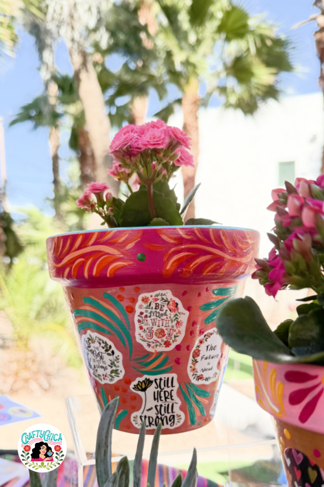 Sticker ideas: Use them to decorate flower pots! - Crafty Chica