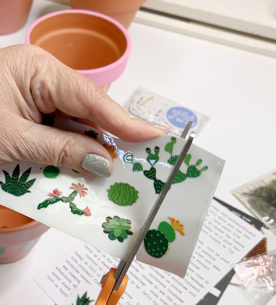 Sticker ideas: Use them to decorate flower pots! - Crafty Chica
