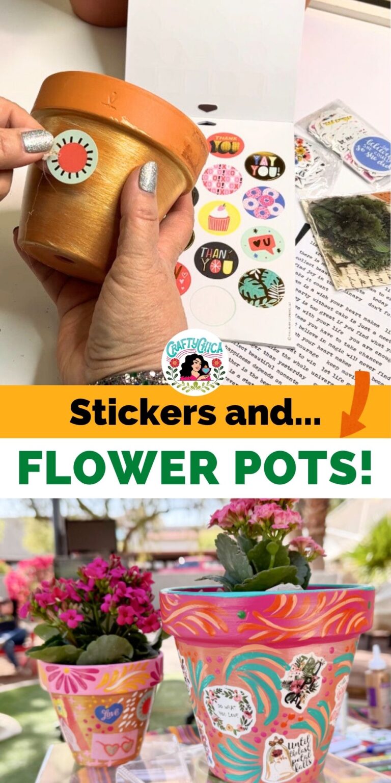 Sticker ideas: Use them to decorate flower pots! - Crafty Chica
