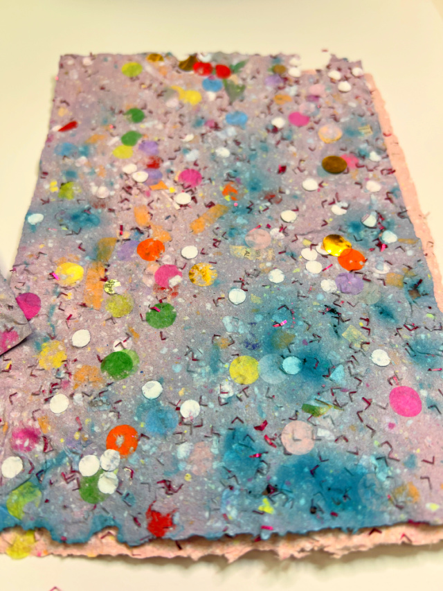 How to make handmade paper with confetti and glitter - Crafty Chica