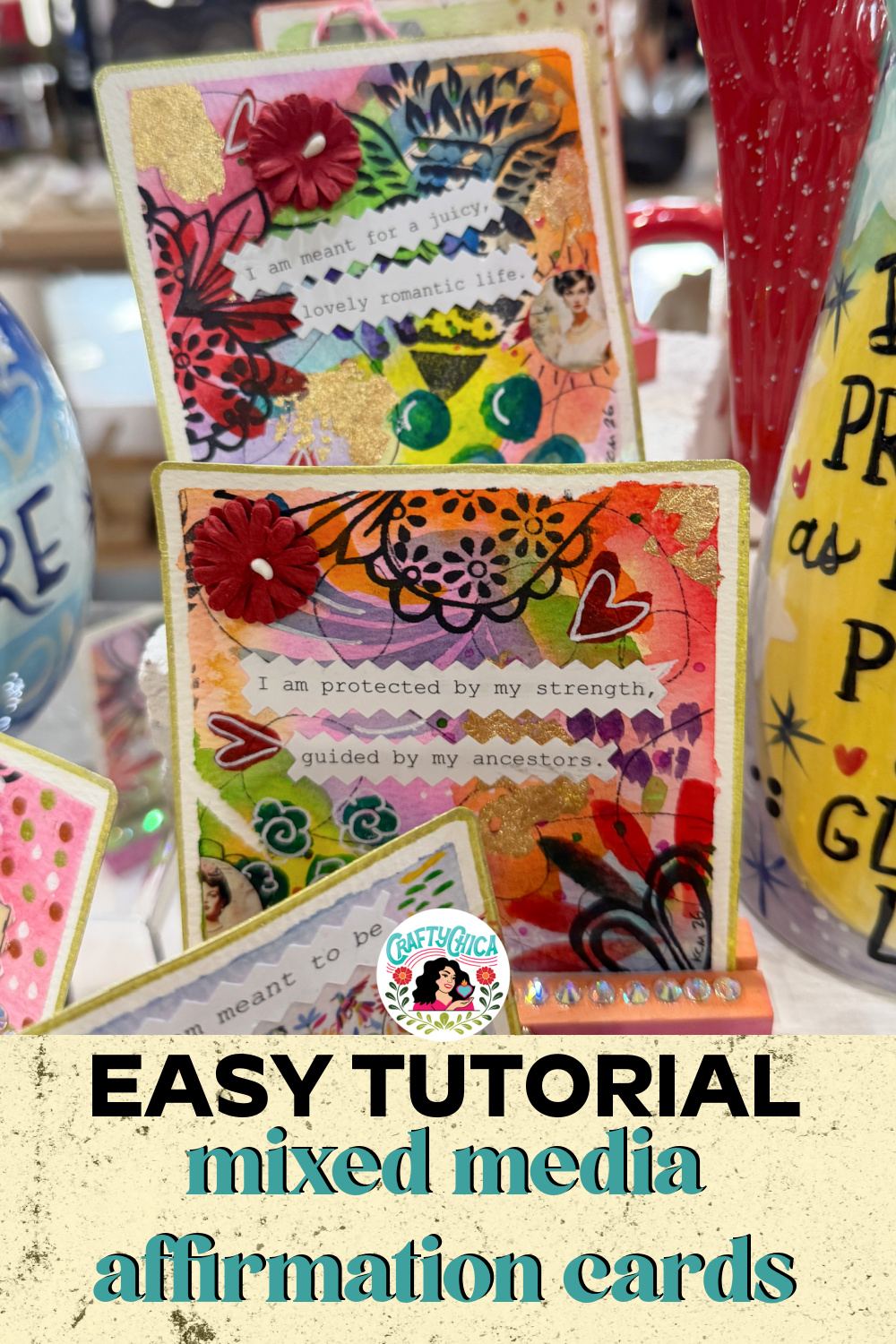 How to make mixed media affirmation cards - Crafty Chica